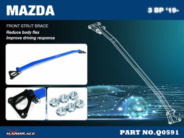 Hardrace Strut Bar - 19+ Mazda 3 BP / 19+ Mazda CX-30 DM